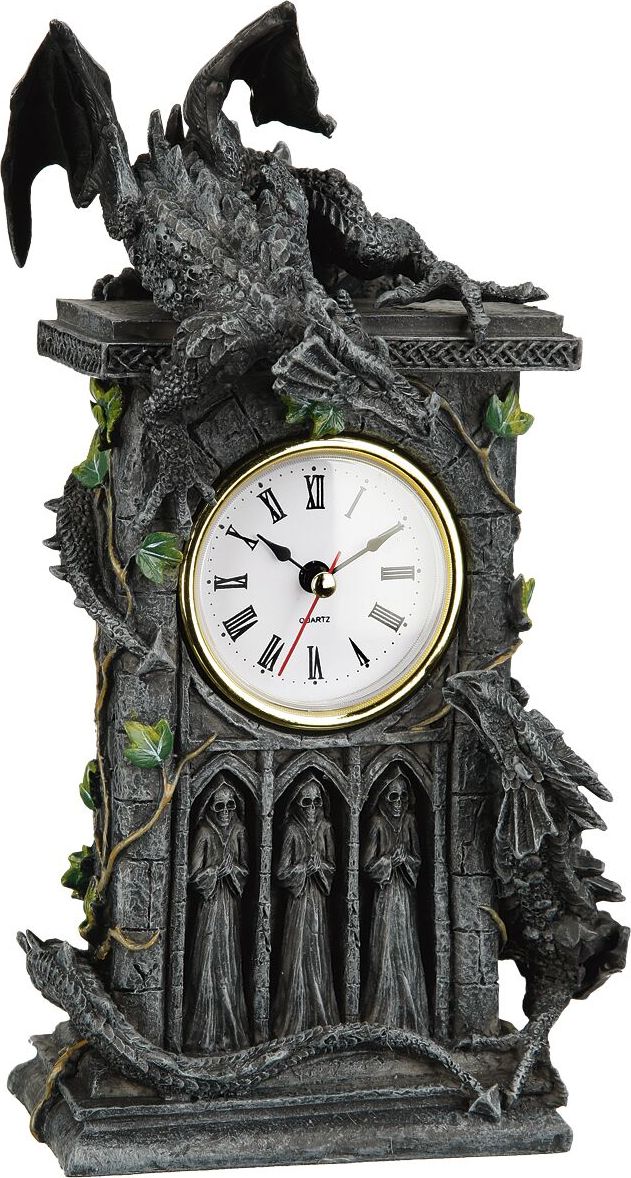 Nemesis Now Duelling Dragons Clock Hodiny šedá/zelená • ChciDraky.cz